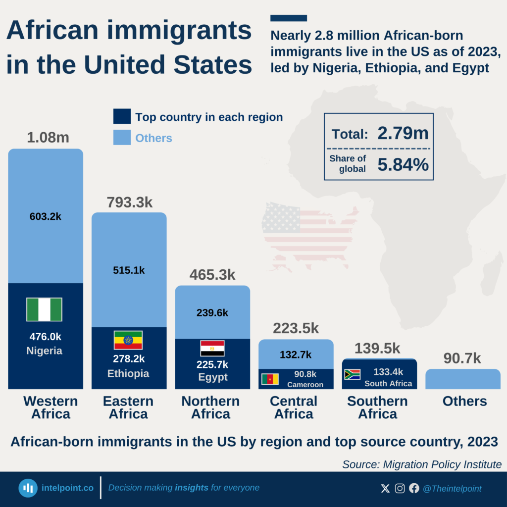 Nearly 2.8 million African-born immigrants live in the US as of 2023 ...